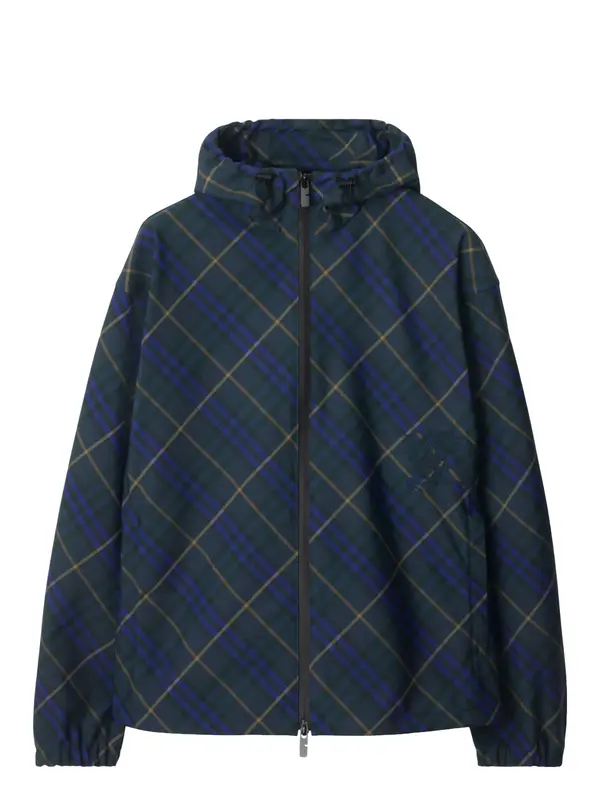 Burberry Check-pattern Jacket - Blue
