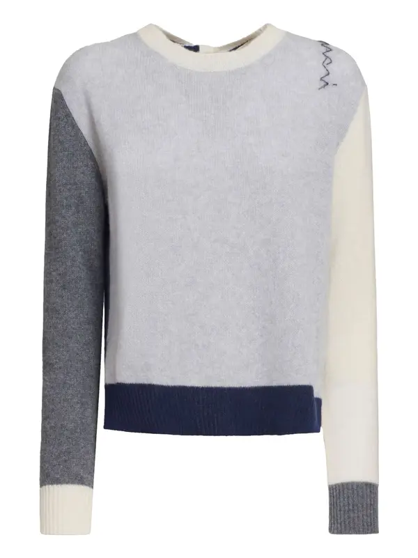 Marni Colourblock Cashmere Sweater - Grey