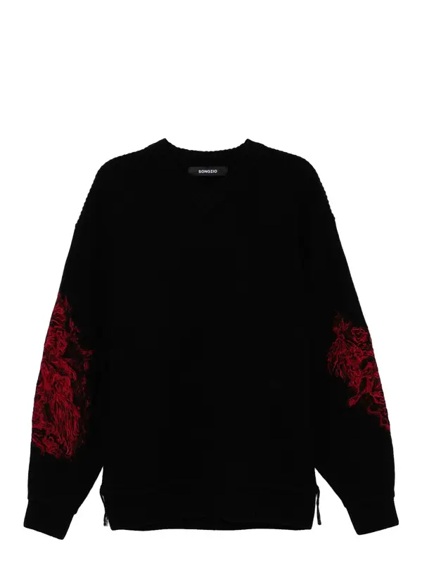 SONGZIO Embroidered Jumper - Black