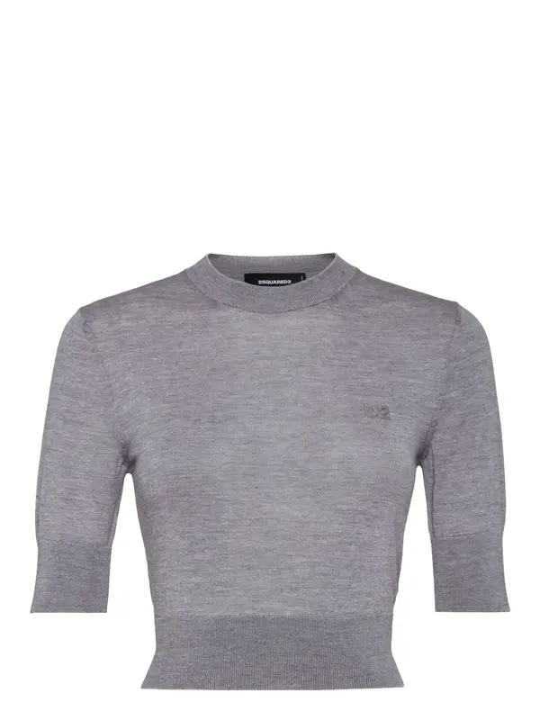 Dsquared2 Cropped Knitted Top - Grey