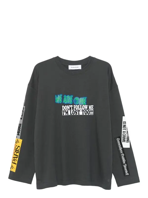Études Studio Stickers-print T-shirt - Grey