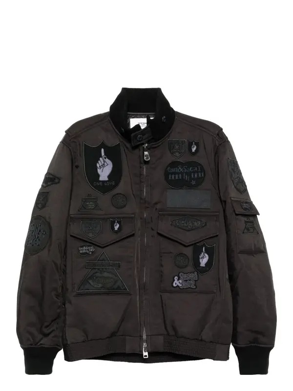 Sacai Logo Badge Bomber Jacket - Black