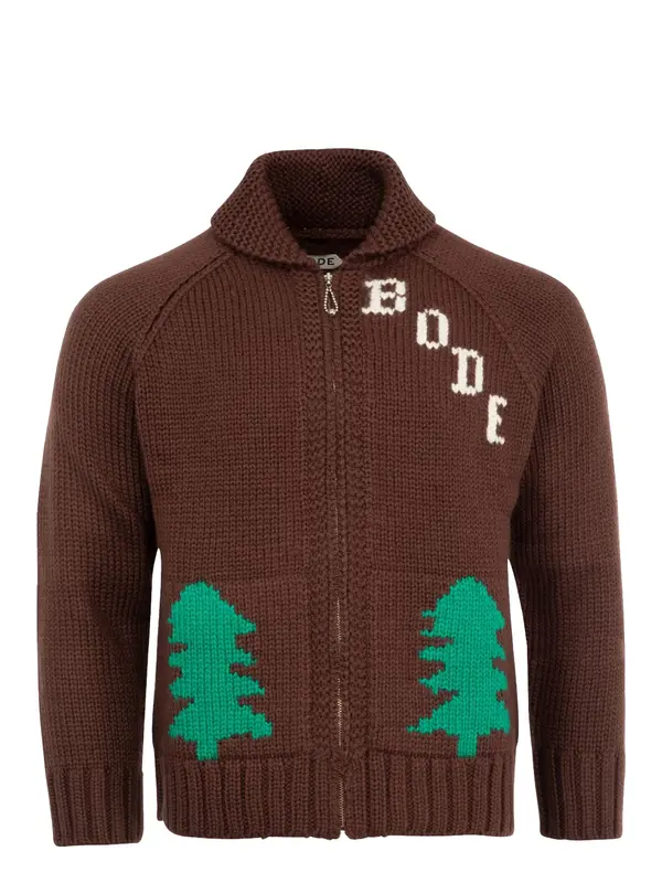 BODE Fir Jacquard Cardigan - Brown