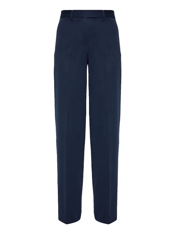 Attico Virgin-wool Palazzo Pants - Blue