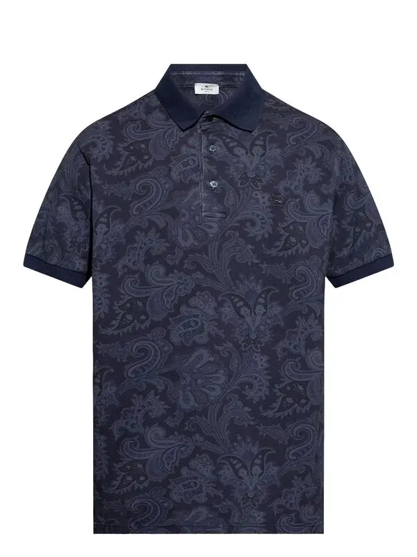 Etro Paisley-print Polo Shirt - Blue
