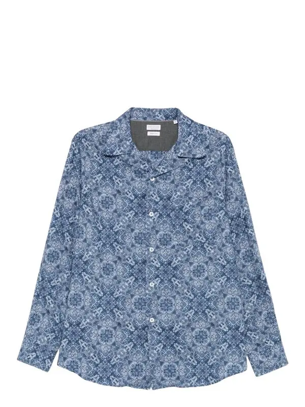 Brunello Cucinelli Paisley-print Shirt - Blue