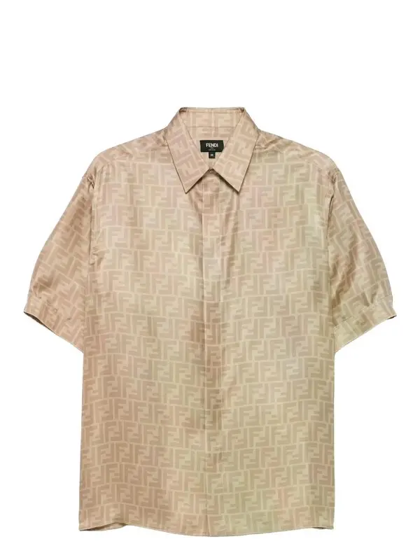 Fendi Ff Silk Shirt - Neutrals