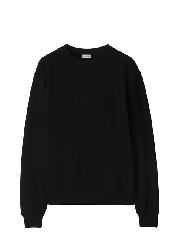 Burberry Equestrian Knight Cotton Sweatshirt - Black