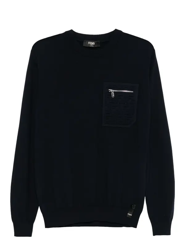 Fendi Ff-pattern Sweater - Blue