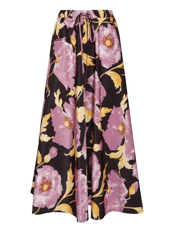 La DoubleJ Printed Midi Skirt - Black