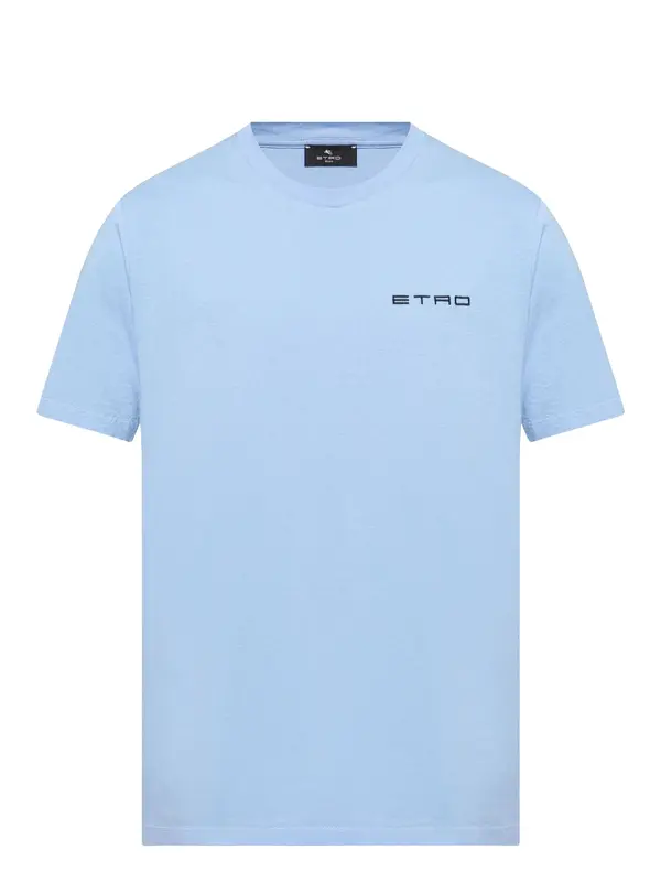 Etro Logo-embroidered T-shirt - Blue