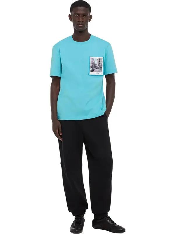 Helmut Lang Postcard Tee: Brooklyn - Teal
