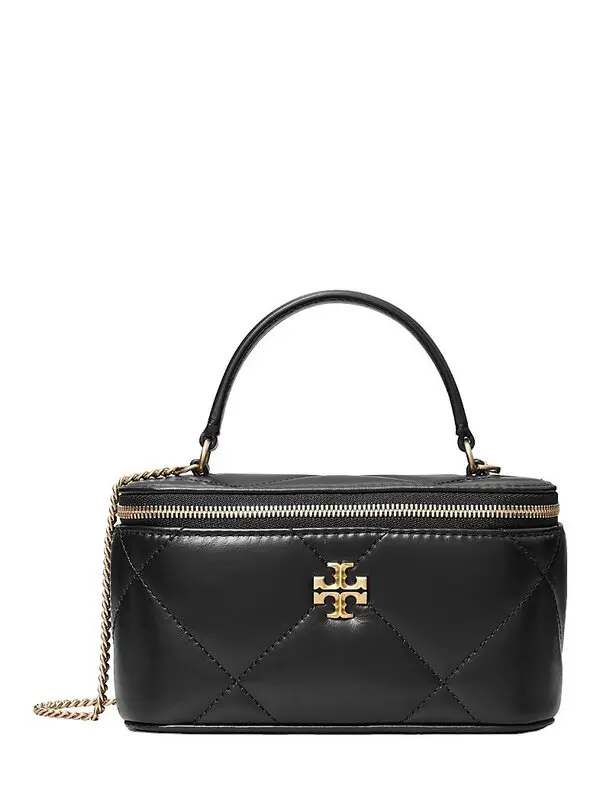 Tory Burch Kira Diamond Quilted Leather Vanity Bag - Black