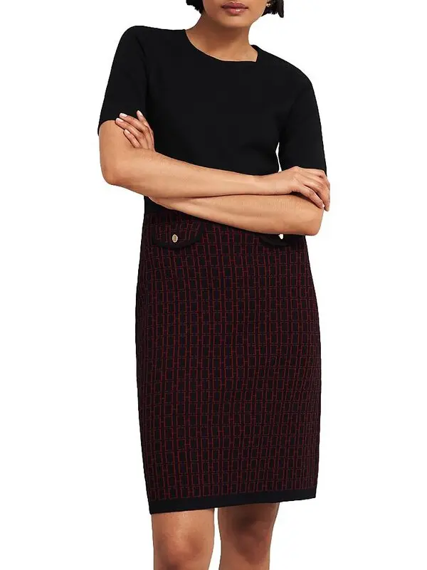 HOBBS LONDON Perrie Knit Dress - Black Rhubarb