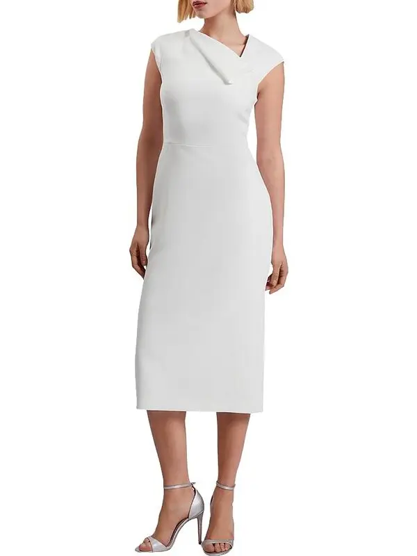Ted Baker London Bayree Asymmetric Midi Dress - White