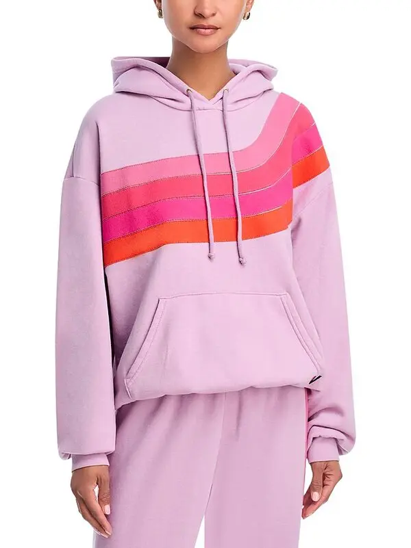 Aviator Nation Wave Pullover Hoodie - Mauve/magenta Orange