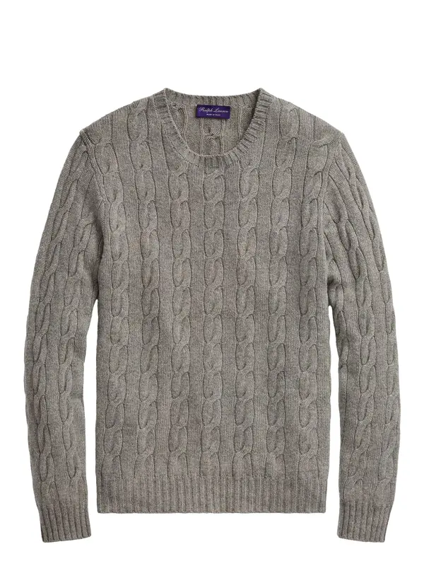 Ralph Lauren Purple Label Cable-knit Cashmere Sweater - Grey