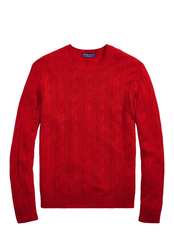 Ralph Lauren Cable-knit Cashmere Sweater - Red