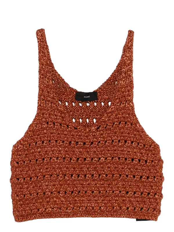 Alanui Lurex Tank Top - Brown