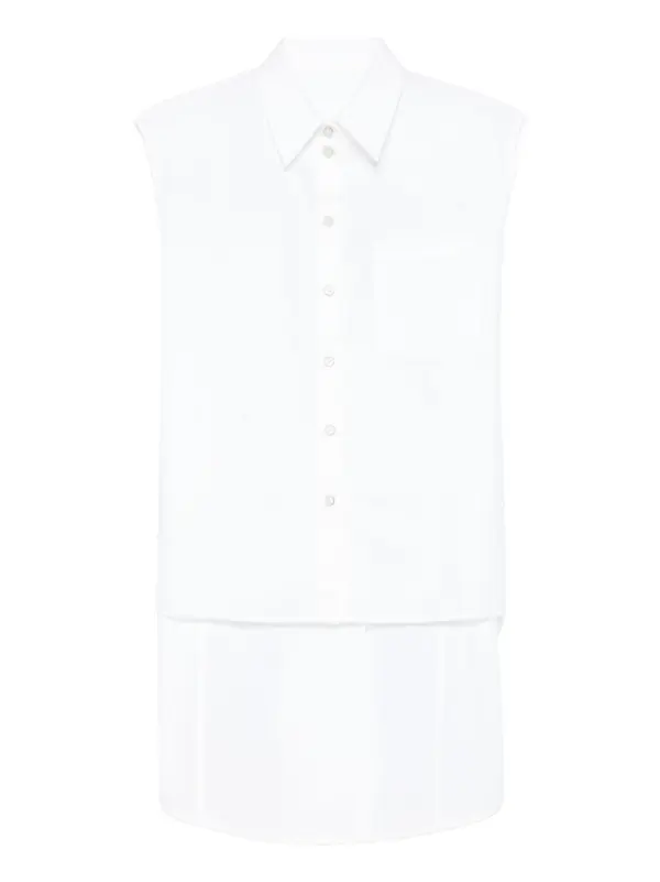 Helmut Lang Apex Tail Sleeveless Shirt - White