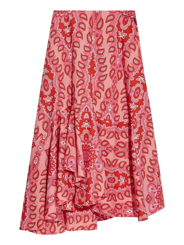 Etro Paisley-print Asymmetric Skirt - Pink