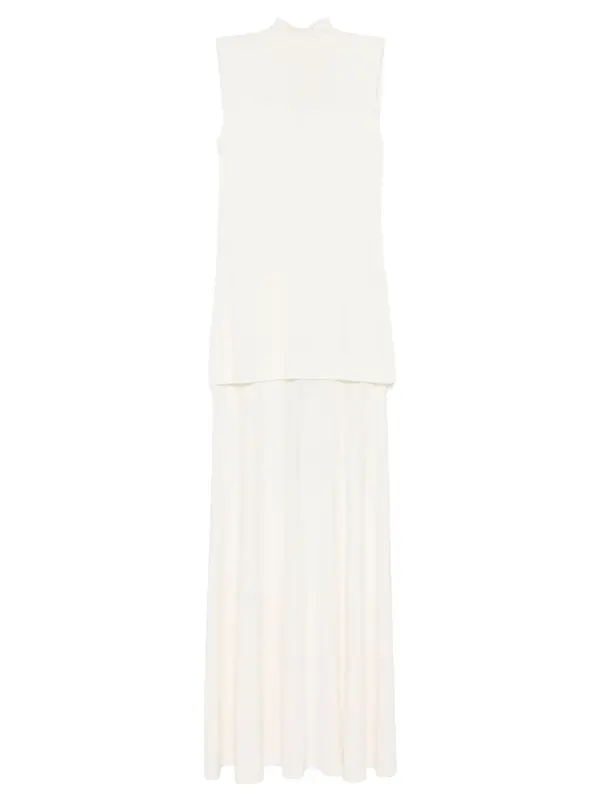 JIL SANDER Crepe Maxi Dress - Neutrals