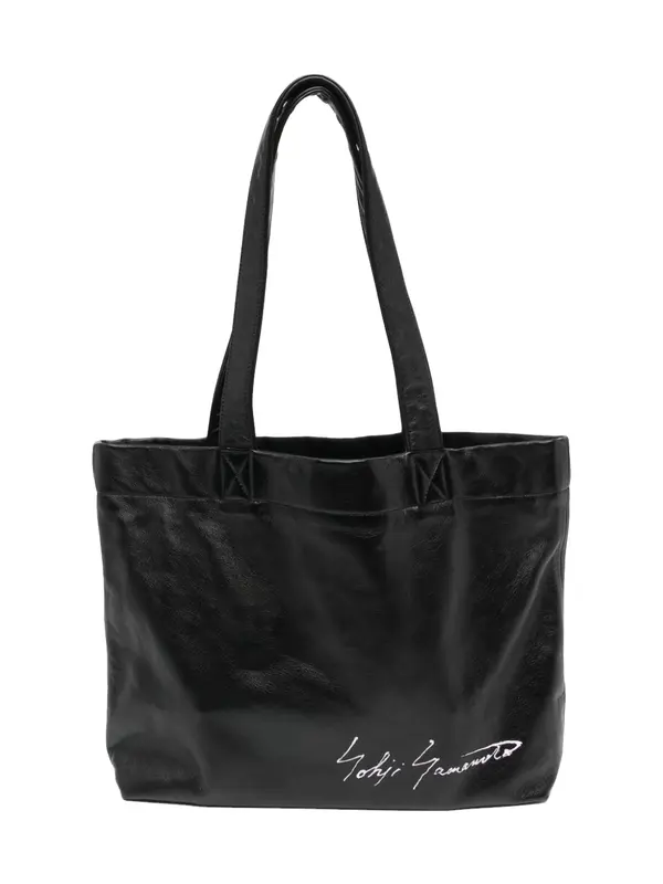 Yohji Yamamoto Leather Tote Bag - Black
