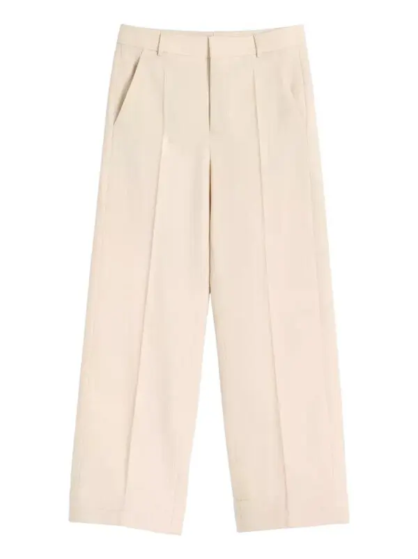 Valentino Garavani Gabardine Wool Trousers - Neutrals