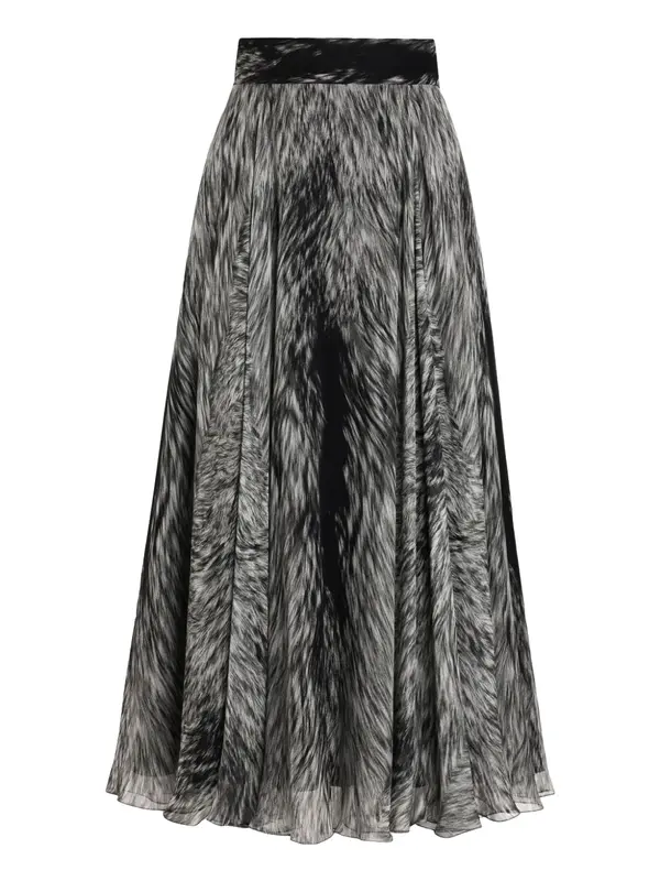 Dolce & Gabbana Graphic-print Midi Skirt - Grey