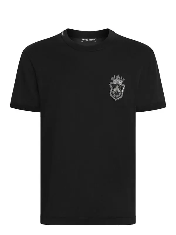 Dolce & Gabbana Embroidered Logo T-shirt - Black