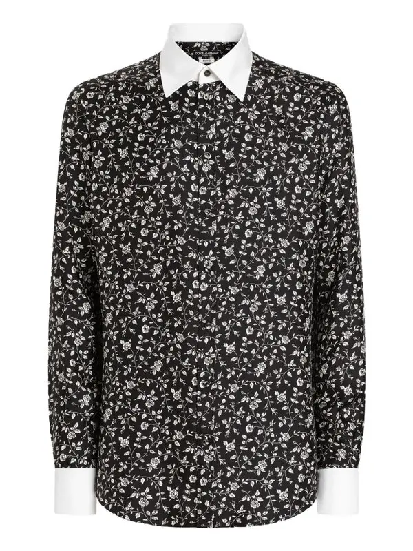 Dolce & Gabbana Floral-print Shirt - Black