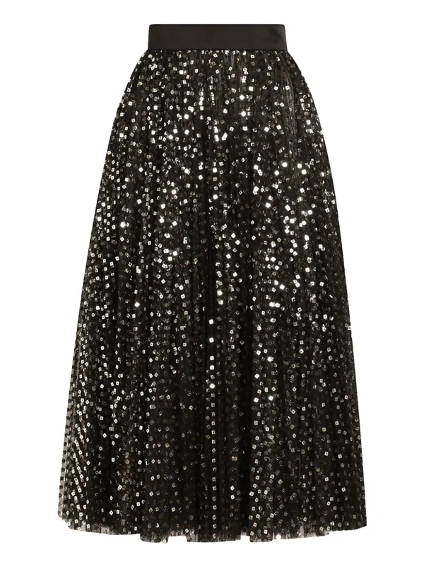 Dolce & Gabbana Sequin-embellished Tulle Skirt - Black