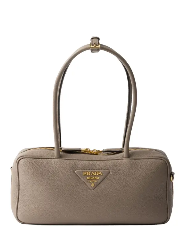 Prada Medium Leather Top-handle Bag - Grey