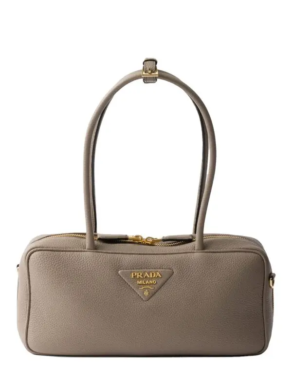 Prada Medium Leather Top-handle Bag - Grey