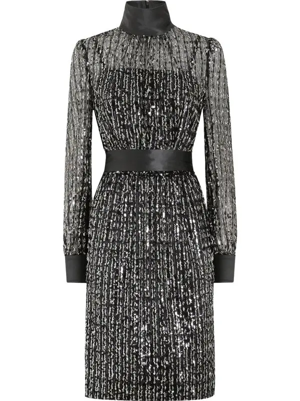 Dolce & Gabbana Midi Sequinned Dress - Black