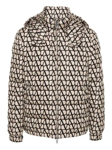 Valentino Garavani Toile Iconographe Down Jacket - Beige/black