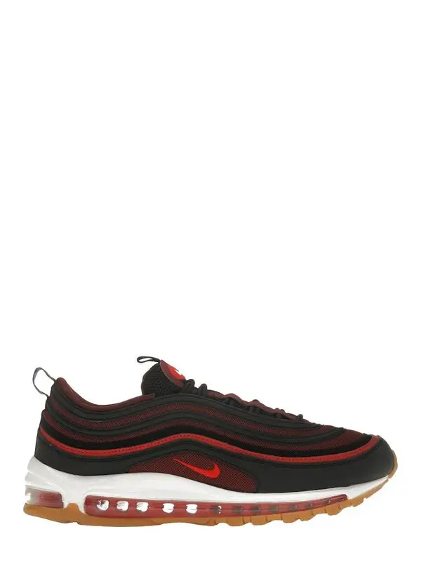 Nike Air Max 97 Sneakers - Black/team Scarelet Red/gum Medium Brown