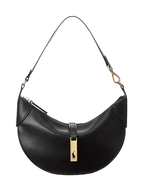 Polo Ralph Lauren Small Leather Shoulder Bag - Black
