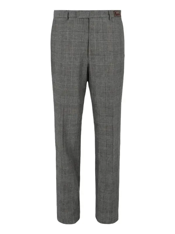 Gucci Prince Of Wales Tailored Trousers - Grey Beige