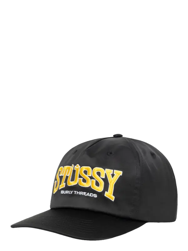 StÜssy Mid Depth Burly Threads Snapback - Black