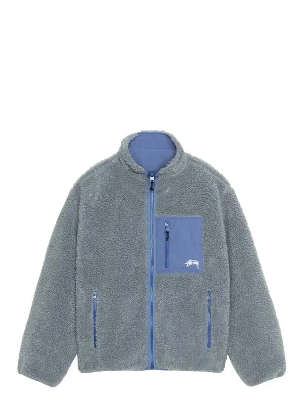 StÜssy Sherpa Reversible Jacket - Bluestone