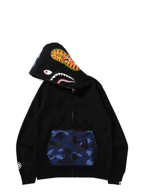 BAPE Camo Shark Full Zip Hoodie - Black