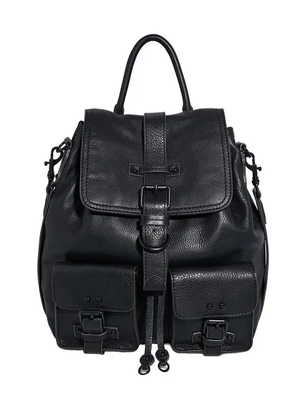 AIMEE Saddle Up Leather Backpack - Black