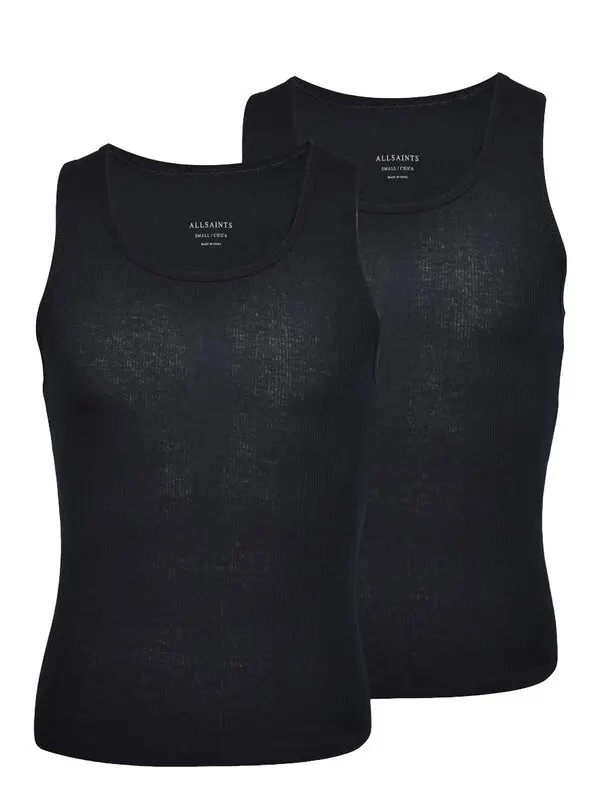 ALLSAINTS 2-pack Organic Cotton Rib Tanks - Black