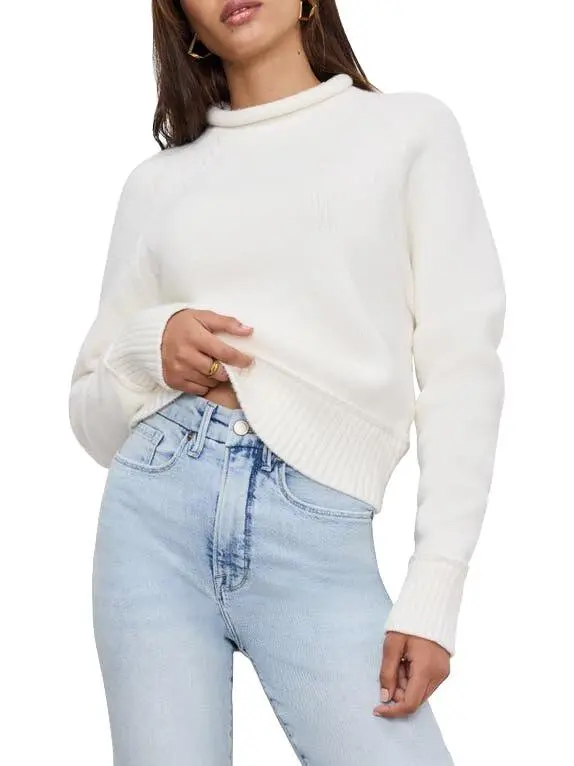 Good American Mock Neck Sweater - Cloud White001