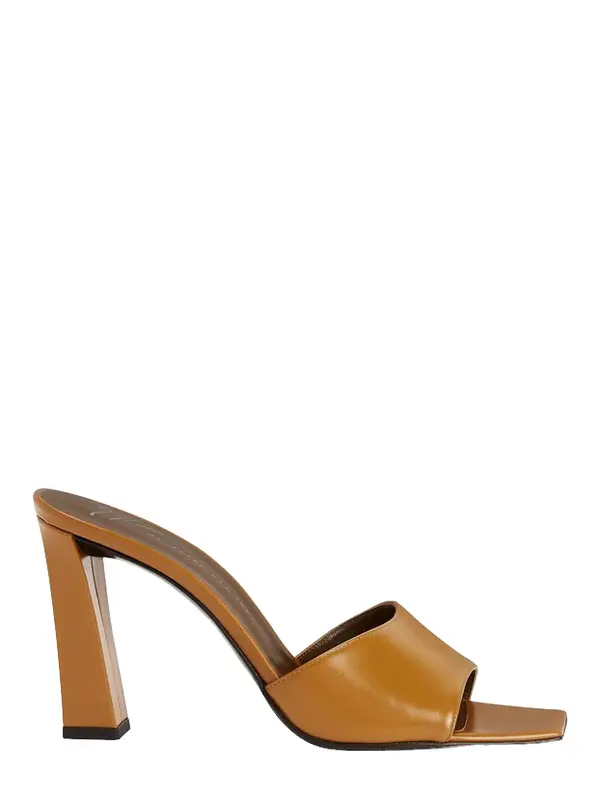 GIUSEPPE ZANOTTI Talia 90 Leather Mules - Orange