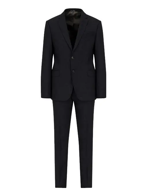 Emporio Armani Single-breasted, Slim-fit Suit In Brushed Stretch Light Wool - Navy