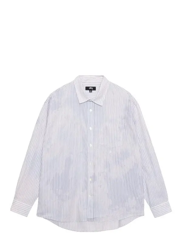 StÜssy Classic Long Sleeve Shirt Bleached Poplin Shirt - Blue