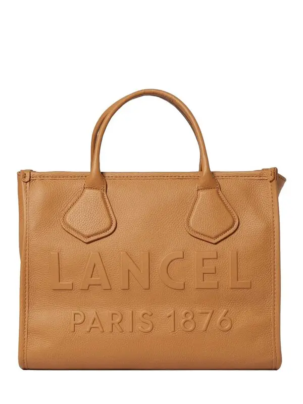 LANCEL Tote Bag With Embossed Logo - Camel