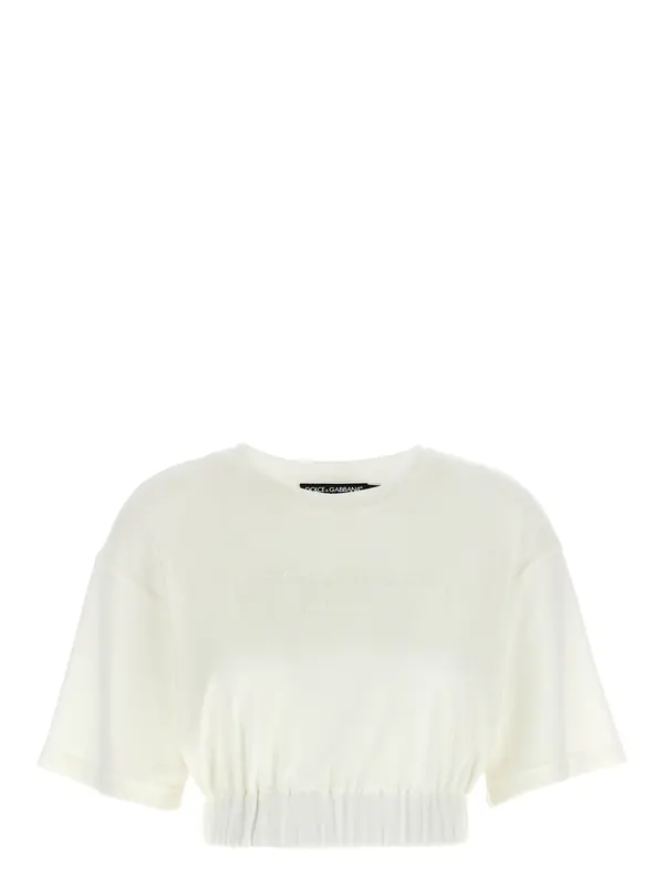 Dolce & Gabbana Logo Chenille Top - White